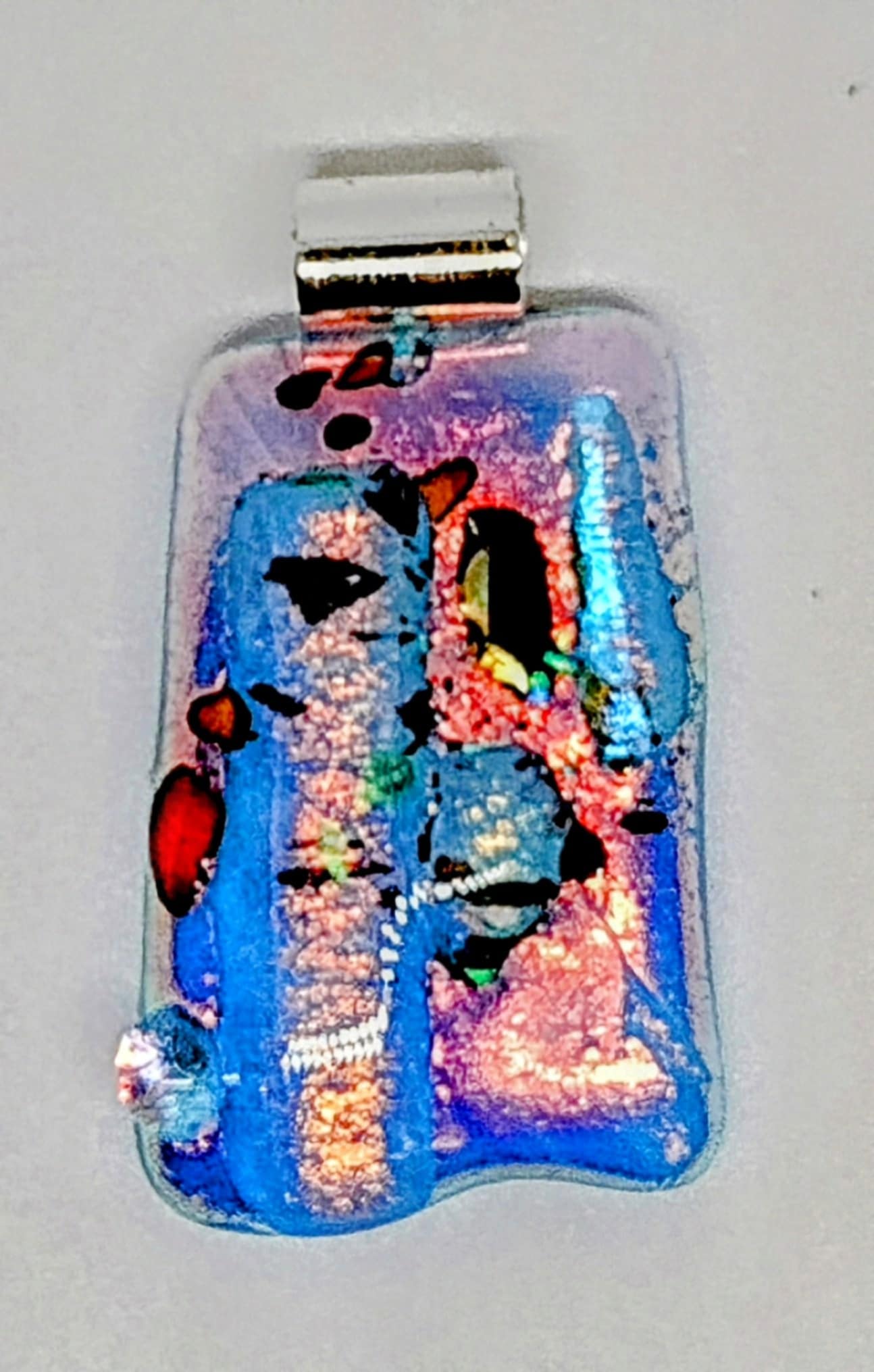 Fire Light - Psychedelic abstract colors of light blue and rose gold ...